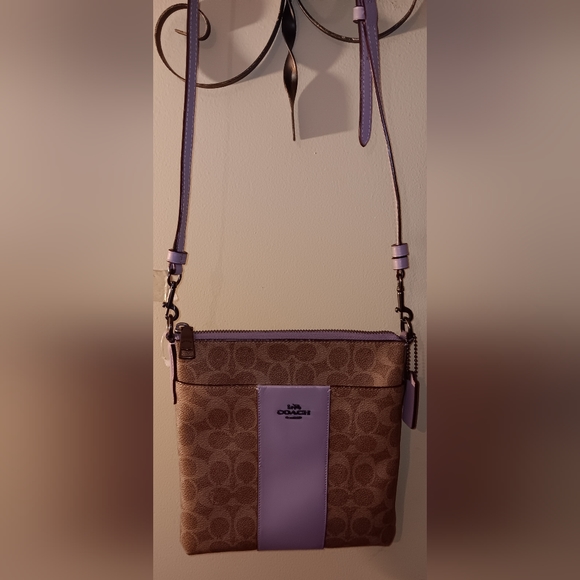 Coach | Bags | Coach Iced Purple Canvas Rowan Crossbody Purse | Poshmark